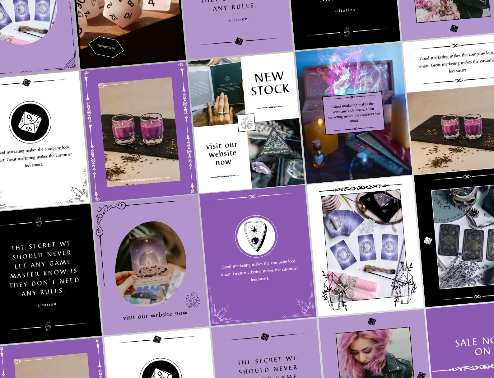 Witchy Gothic Square + Portrait Instagram Post Templates Canva ...