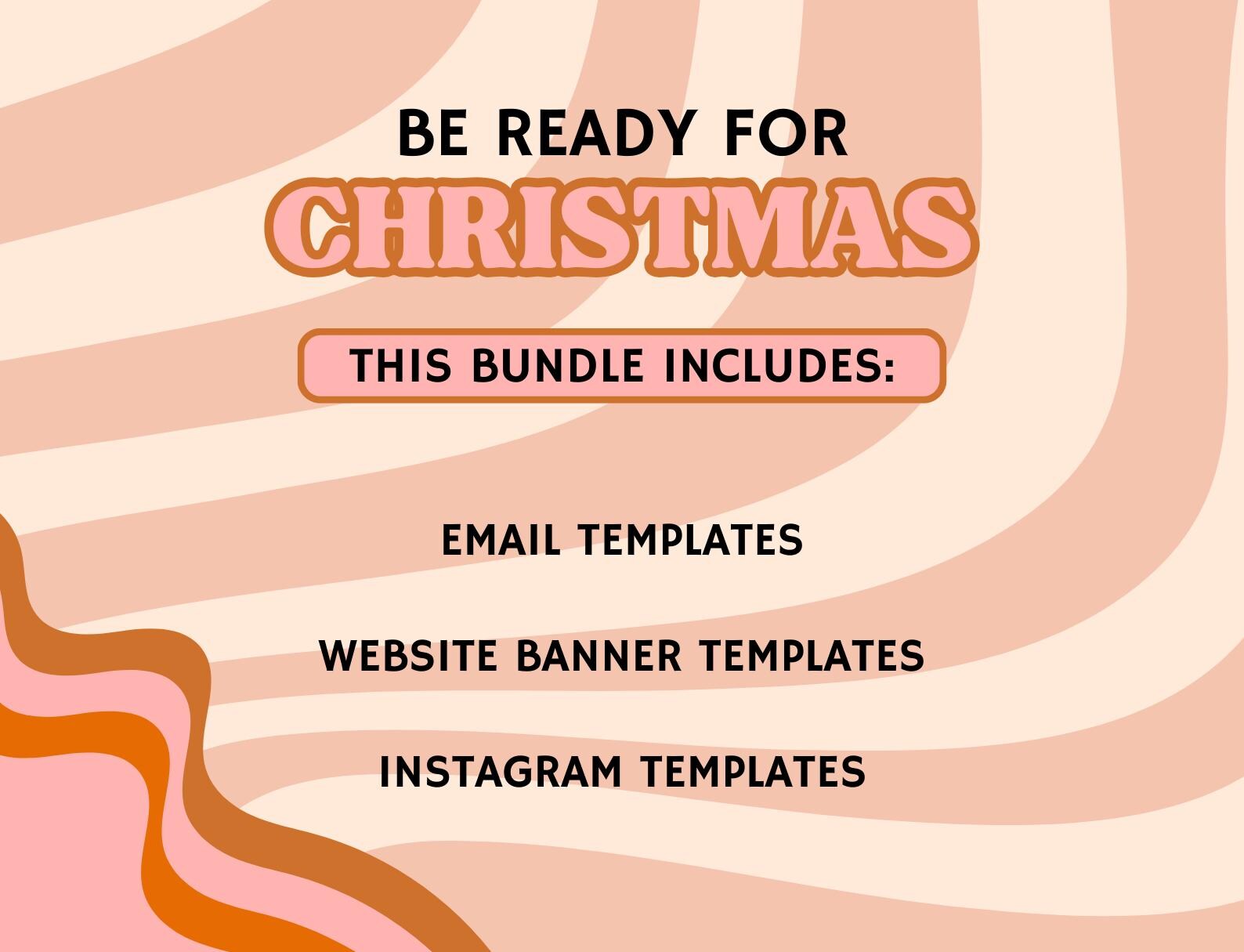 Christmas Marketing Bundle Templates Canva - 70s Retro Groovy Pink ...