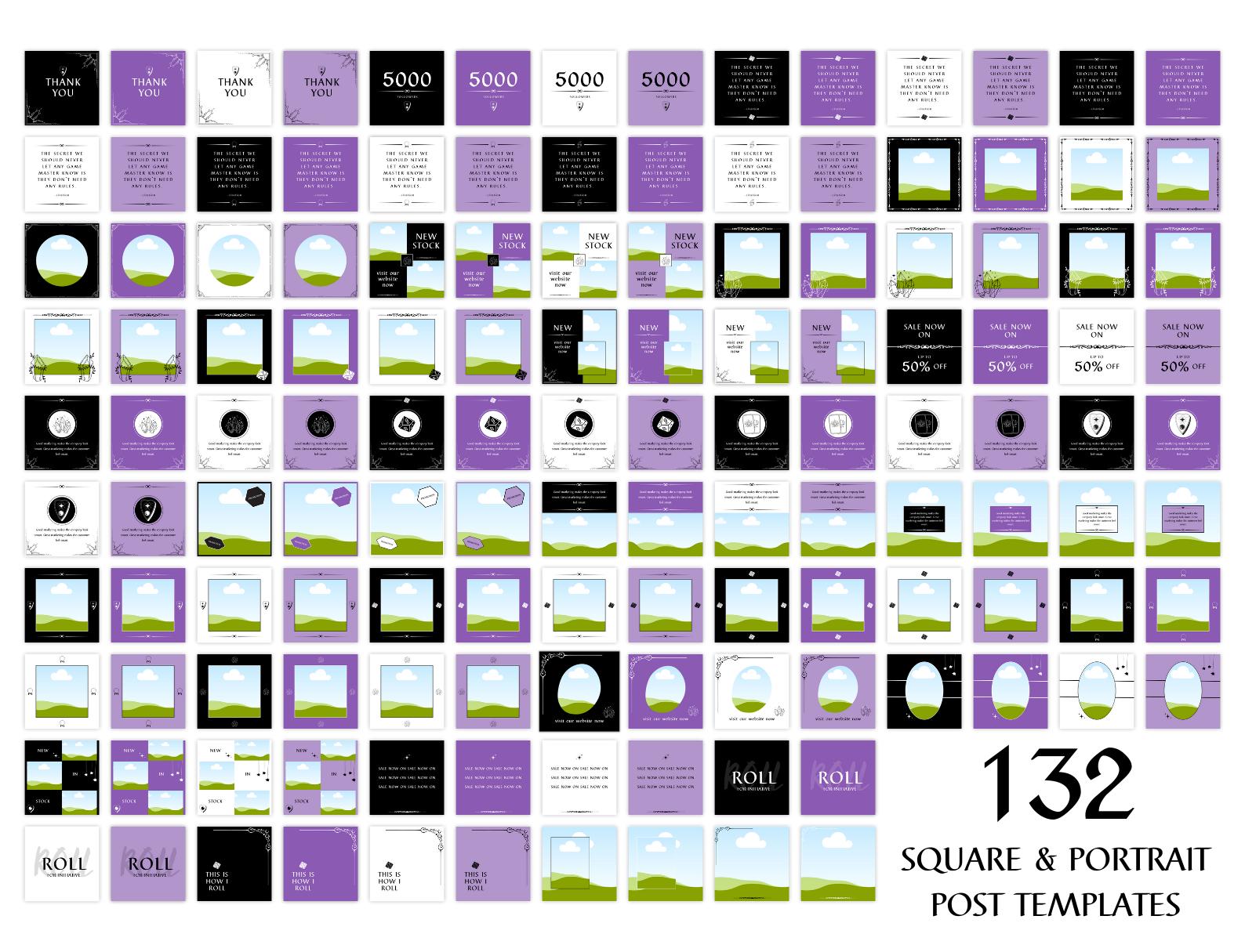 Witchy Gothic Square + Portrait Instagram Post Templates Canva ...