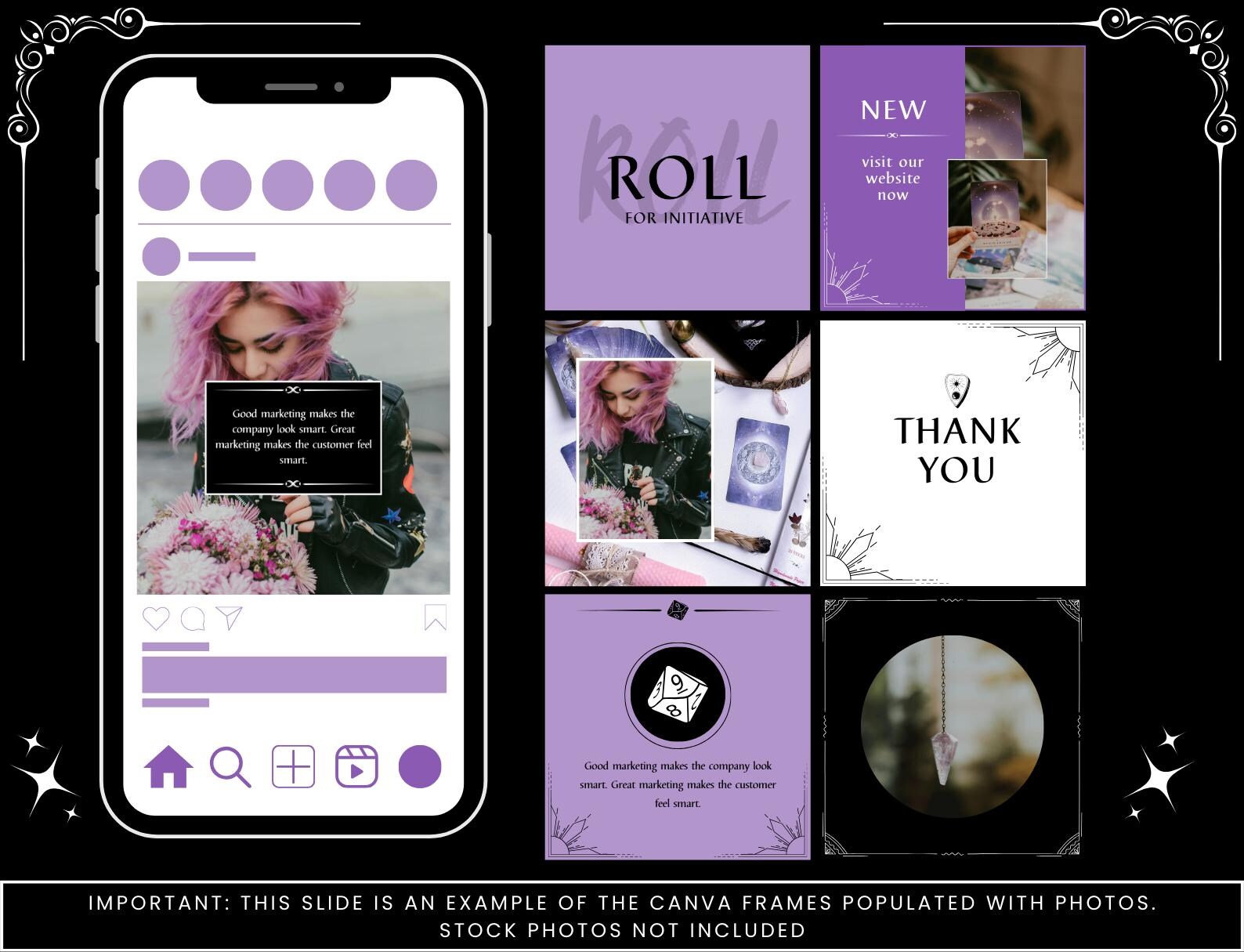 Witchy Gothic Square + Portrait Instagram Post Templates Canva ...