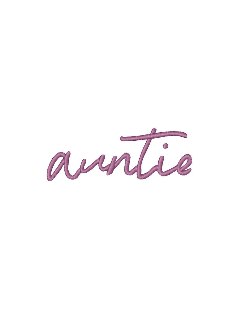 Cursive Auntie Embroidery Desgin, Machine Embroidery File, Instant ...
