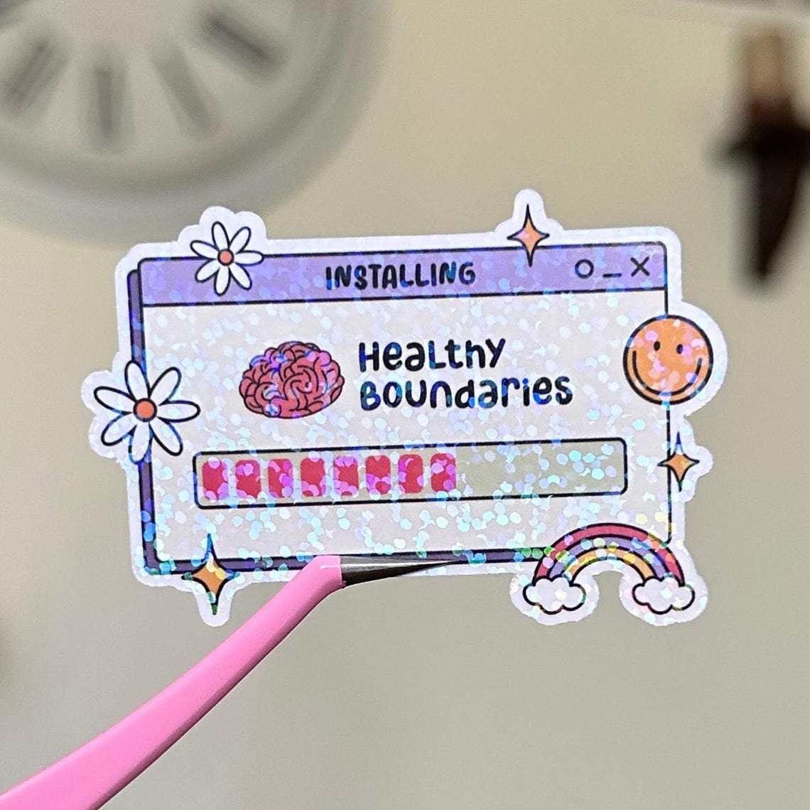 Installing Healthy Boundaries Sticker, Mental Health Sticker, Self Love ...