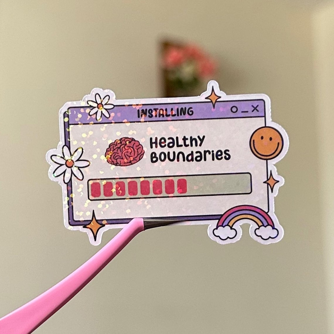 Installing Healthy Boundaries Sticker, Mental Health Sticker, Self Love ...