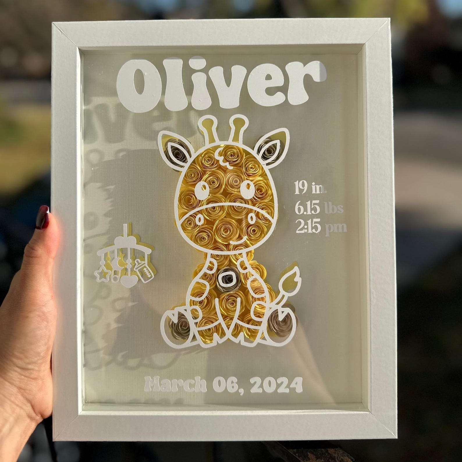 Baby Boy Information Shadow Box, Baby Shadow Box, Gift for New Mom ...