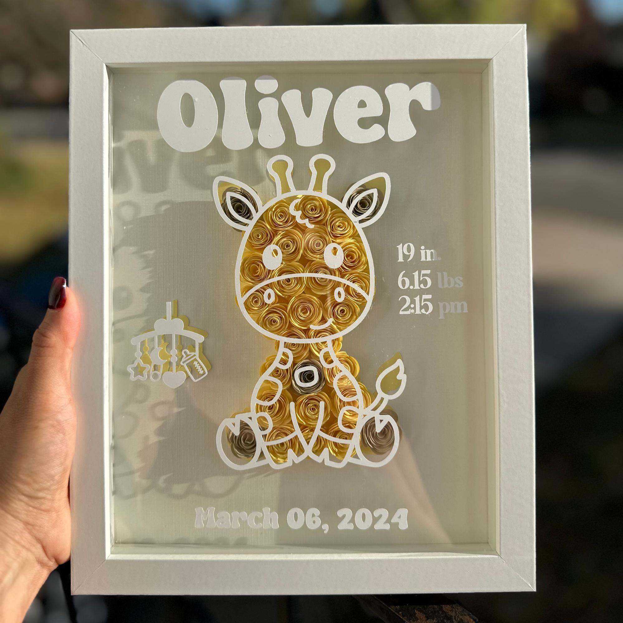 Baby Boy Information Shadow Box, Baby Shadow Box, Gift for New Mom ...