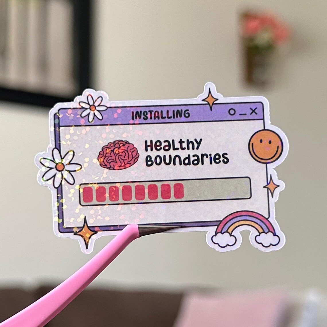 Installing Healthy Boundaries Sticker, Mental Health Sticker, Self Love ...