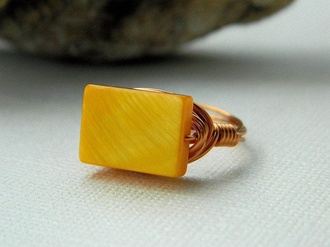 Mother of Pearl Ring. Mustard Ring. Mustard Pearl Ring. to Order ...