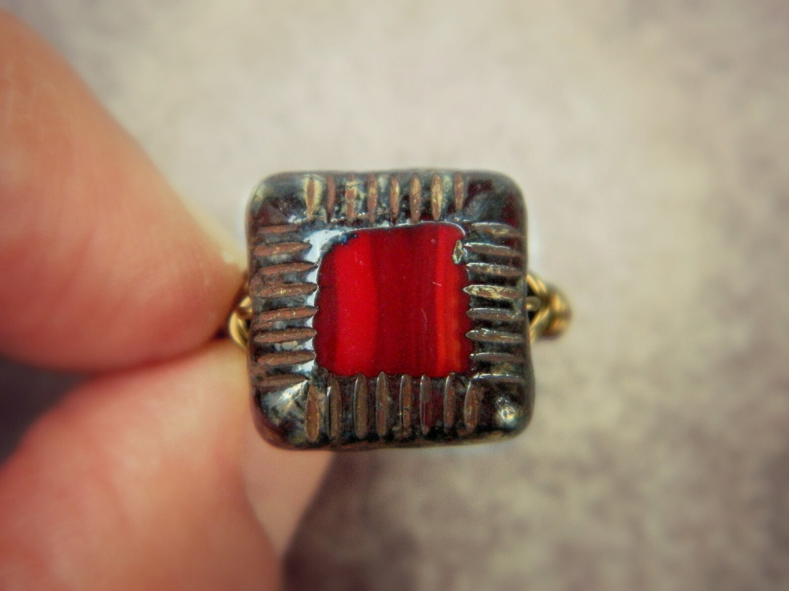 Dark Red Ring. Elegant Red Handmade Ring. Jewelry Rings - Etsy