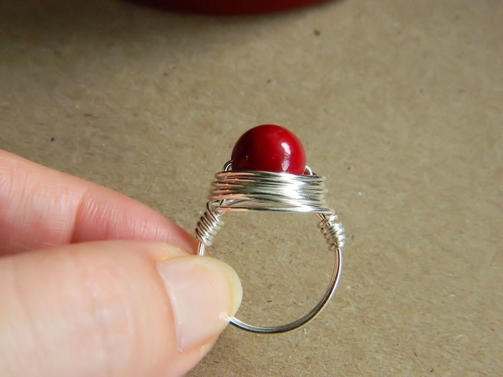 Red Stone Ring Riverstone Ring Red Ring Hot Red Rings - Etsy