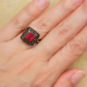 Dark Red Ring. Elegant Red Handmade Ring. Jewelry Rings, Cocktail Rings ...