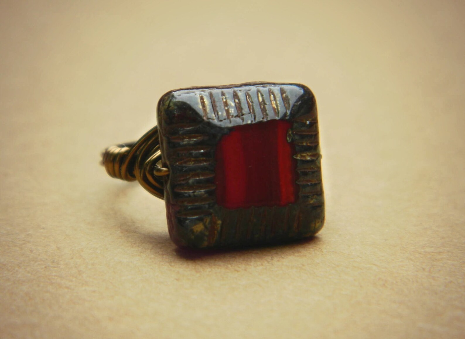 Dark Red Ring. Elegant Red Handmade Ring. Jewelry Rings - Etsy