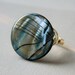 Shell Ring, Blue Striped Shell Ring - Mother of Pearl Rings. Black Grey ...