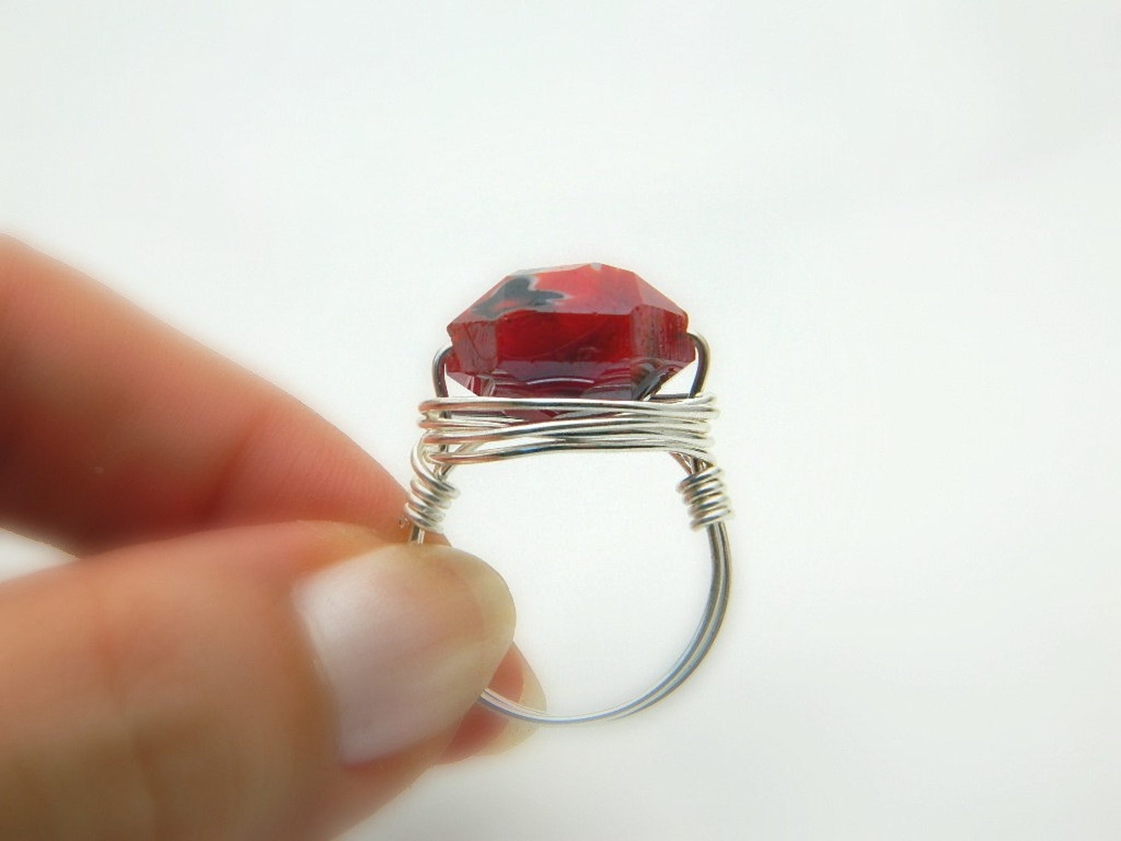 Red and Black RING to Order Red Black White Unique - Etsy