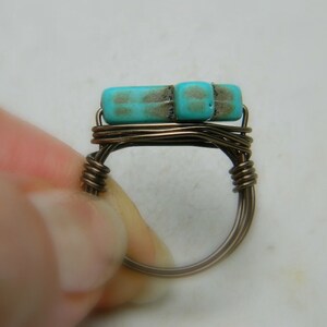 Cross Blue Turquoise Handmade Ring. Size 6 -turquoise Ring- Blue Aqua ...