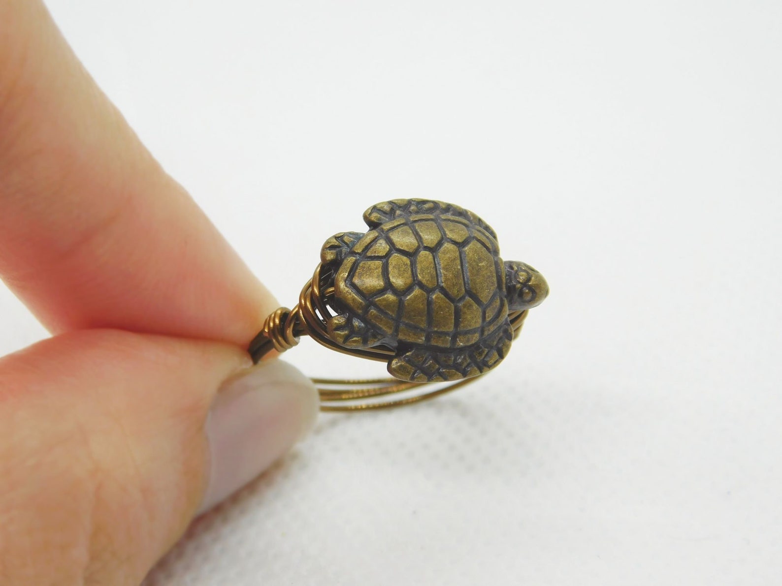 Antique Brass Turtle Ring. Brown Metal Turtle Ring. Bohemian - Etsy