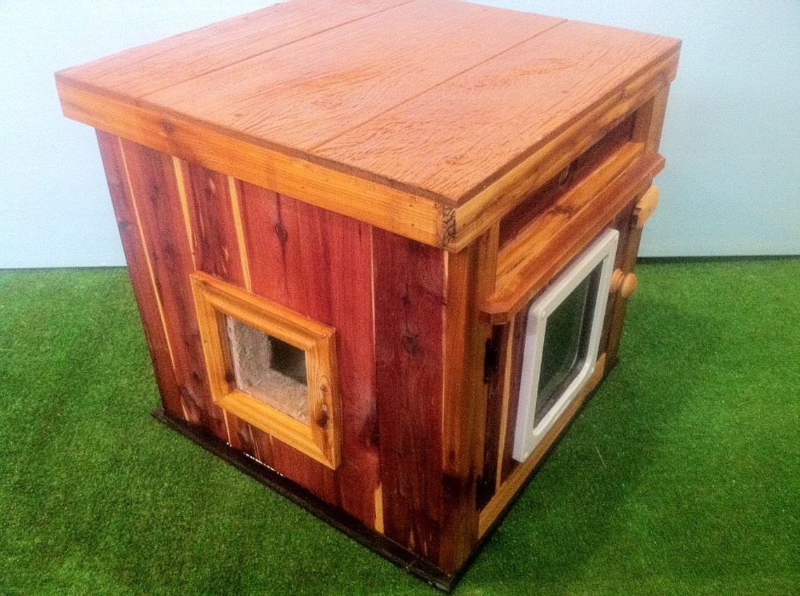 Lg Heated LUXURY CEDAR outdoor CAT house /dual heat/2 Doors | Etsy