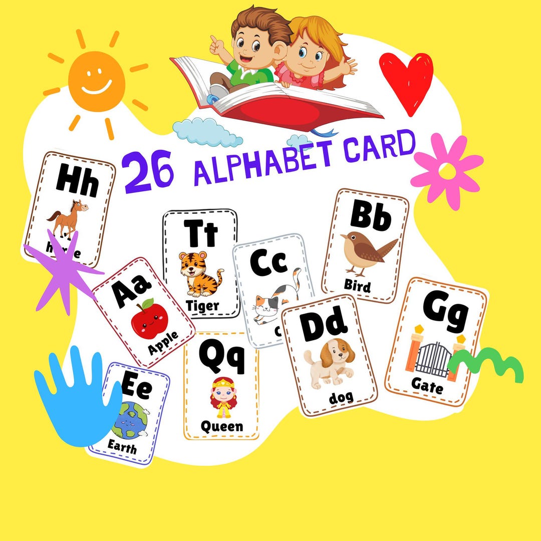 A-Z 26 Alphabet Card for Kids Educational - Etsy