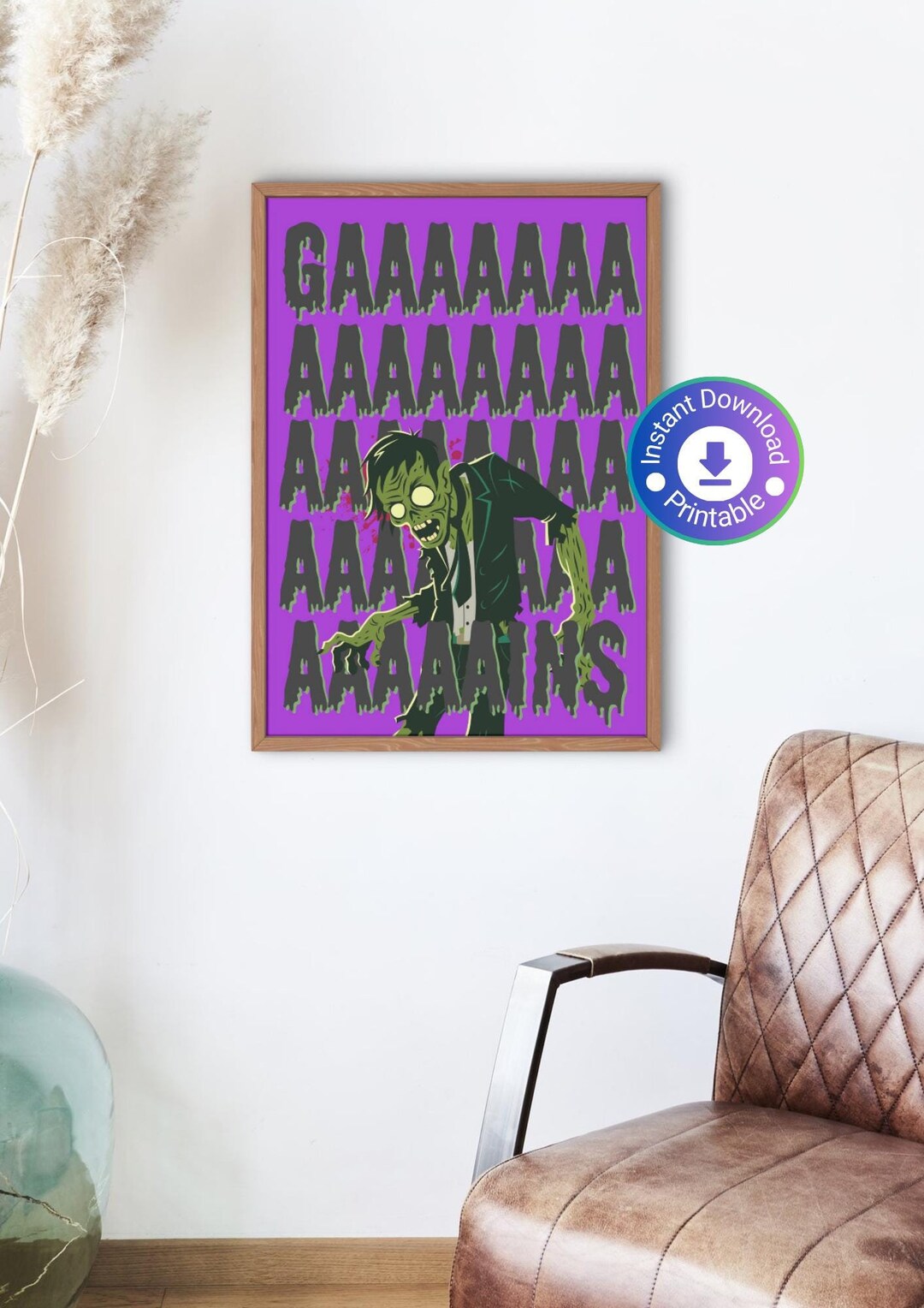 Funny Retro Horror Gym Poster | Gains Zombie | Bodybuilding ...