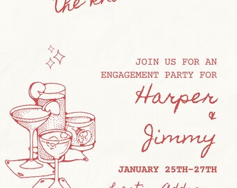 Editable Disco Engagement Party Invitation, Glitter Ball Invite ...