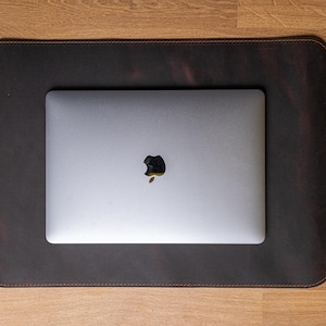 Personalization Full Grain Leather Desk Mat , Custom Size Desk Pad ...