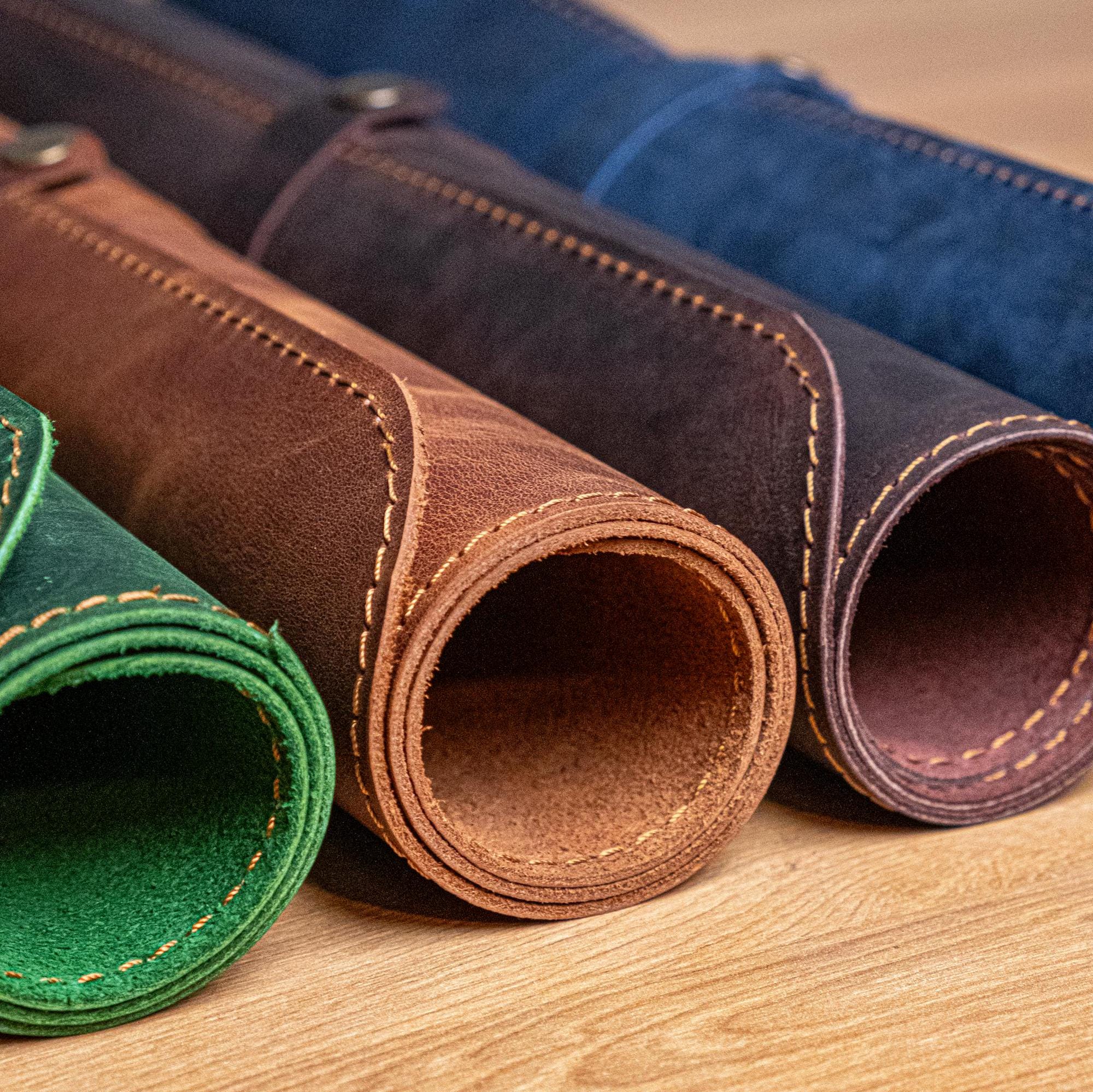 Personalization Full Grain Leather Desk Mat , Custom Size Desk Pad ...