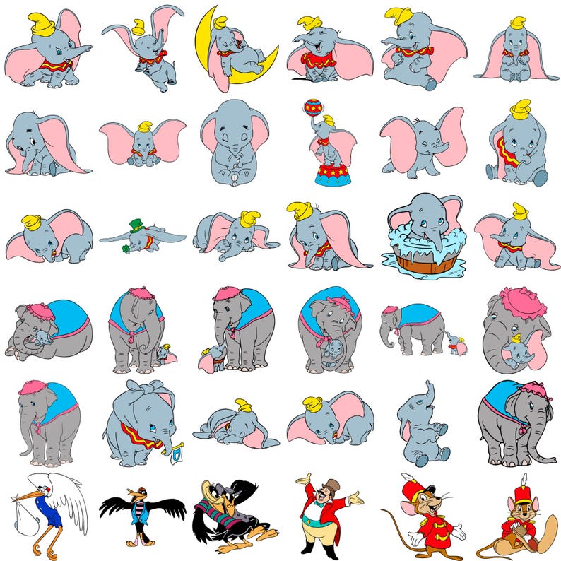 Dumbo Svg Bundle, Dumbo Layered Svg, Dumbo Svg, Dumbo Svg, Dumbo ...