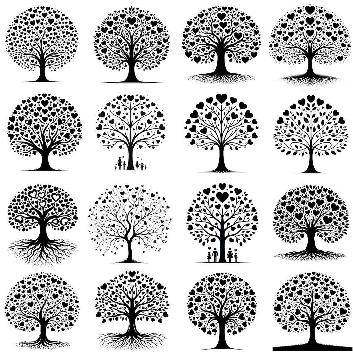 Tree of Life Png, Tree With Roots, Tree of Life Clipart, Heart Tree ...