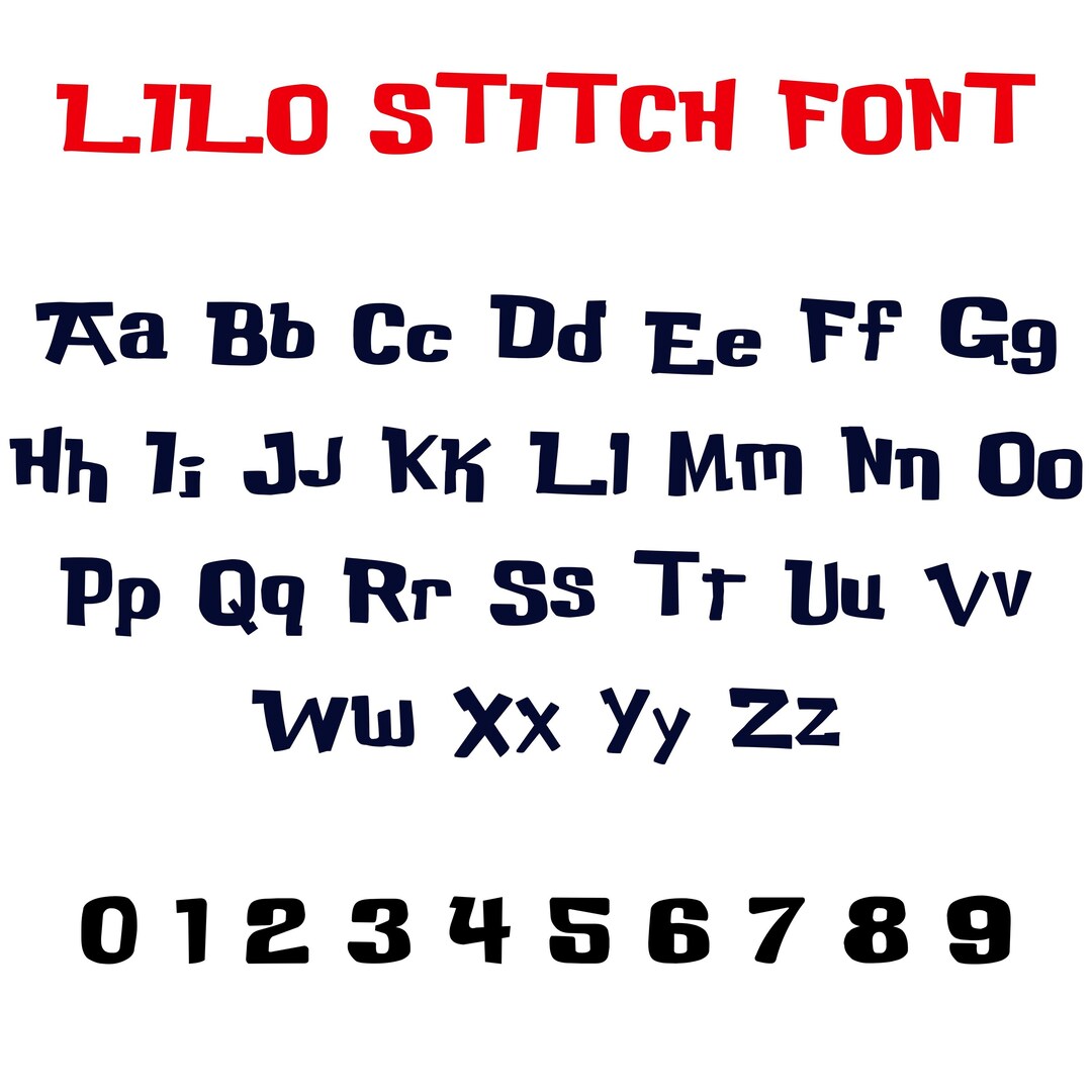 Lilo and Stitch FONT SVG, Lilo and Stitch Alphabet SVG, Lilo and Stitch ...