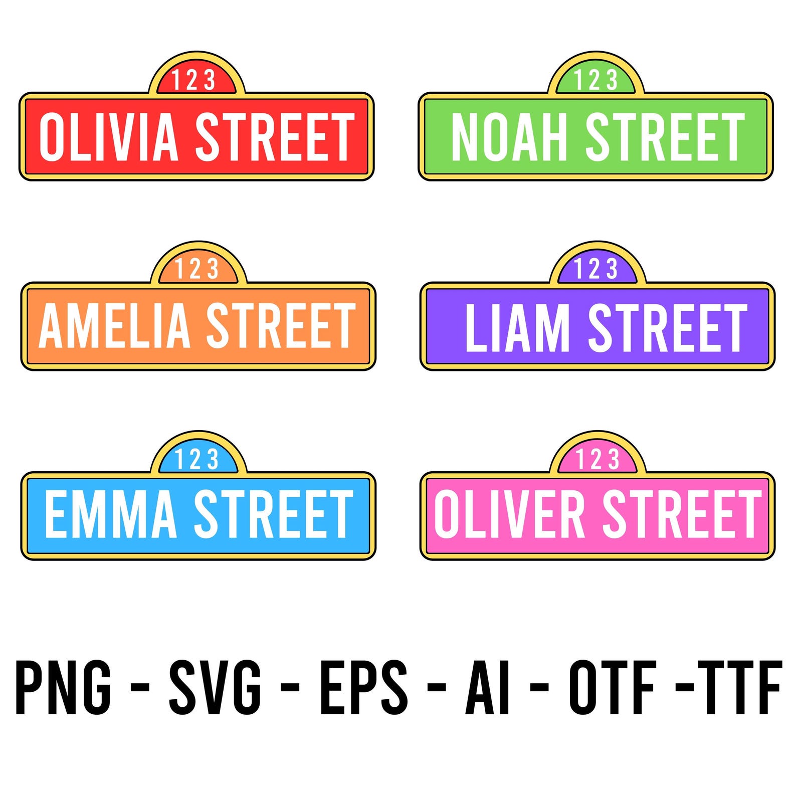 Street Sign Svg, Custom Street Sign, Street Logo Cricut Font, Street ...