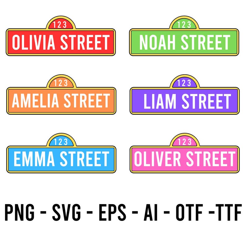 Street Sign Svg, Custom Street Sign, Street Logo Cricut Font, Street ...