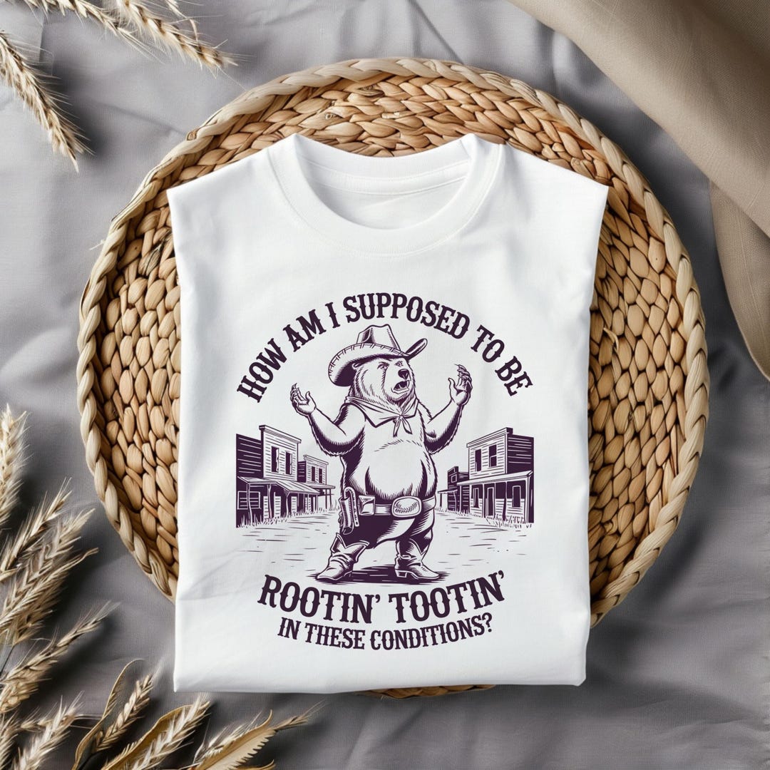 Funny Cowboy Bear PNG, Rootin Tootin Meme Clipart, Wild West Vintage ...