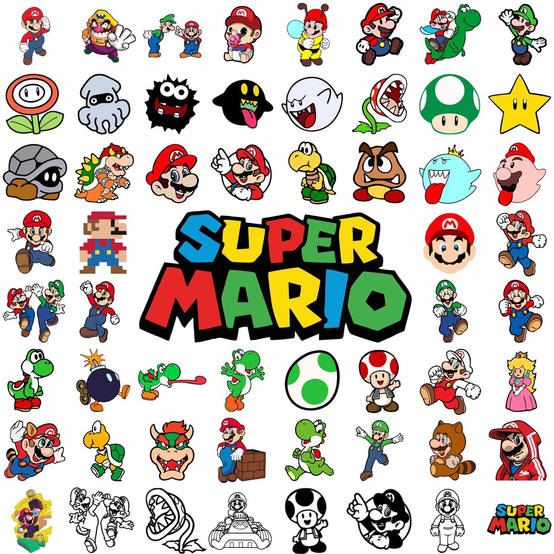 Super Mario SVG Bundle, Mario Cut Files, Mario Clipart, Super Mario ...