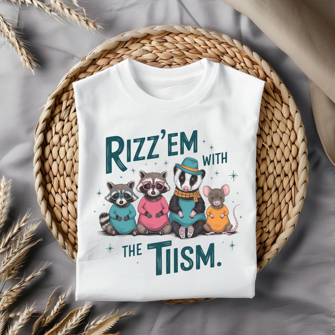 Funny Animal Squad PNG, Rizz Meme Clipart, Quirky Raccoon Badger Mouse ...