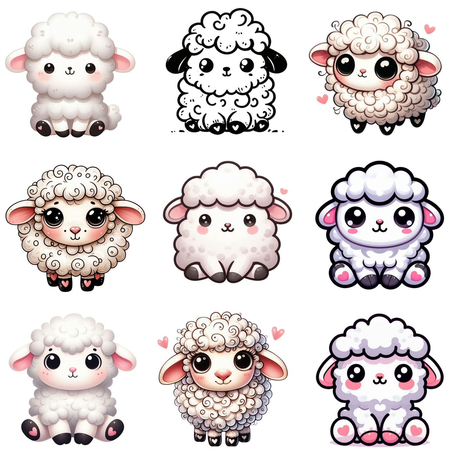 Funny Sheep Clipart Bundle, Quirky Sheep Clipart Bundle, Silly Farm ...
