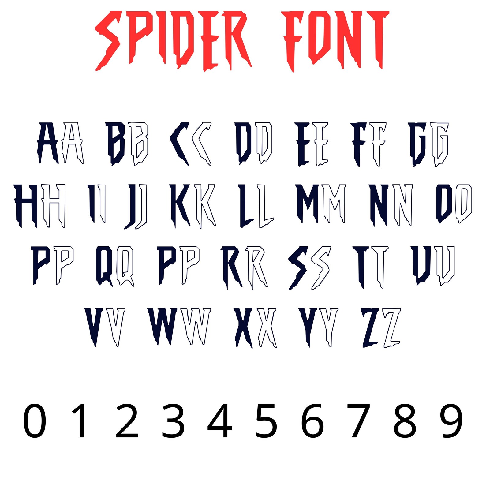 Spider Font, Spider Font SVG, Spider Alphabet SVG, Spider Letters, Hero ...