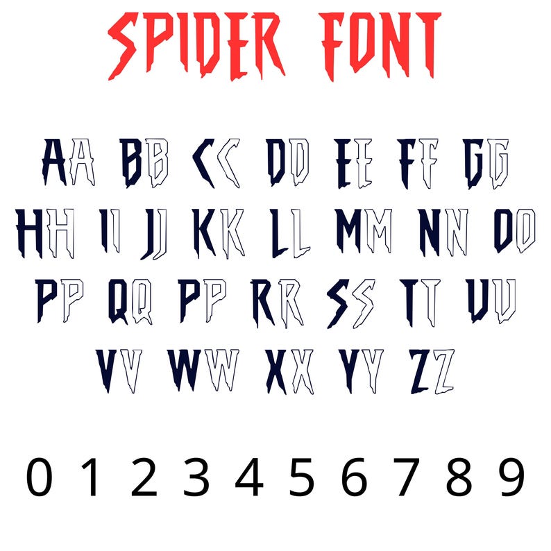 Spider Font, Spider Font SVG, Spider Alphabet SVG, Spider Letters, Hero ...