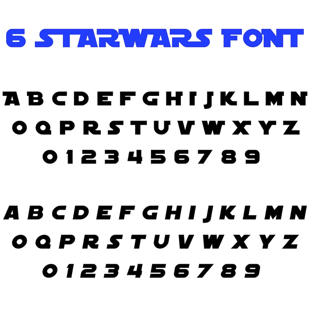 12 Star Wars Font TTF, Star Wars Alphabet, Font TTF, Digital Download ...