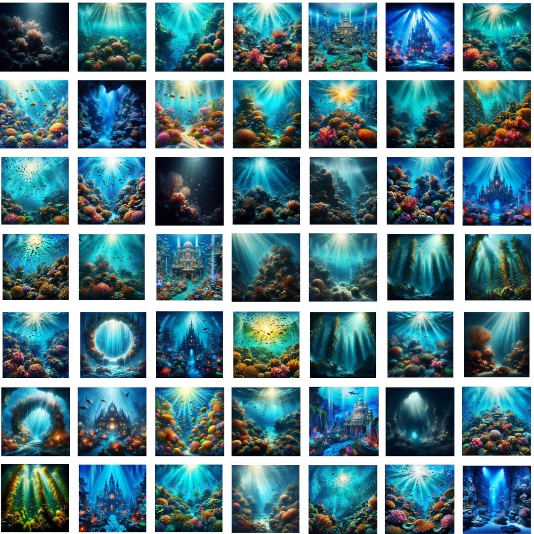 Underwater Fantasy PNG Bundle | Ocean Coral Reef Clipart | Magical Deep ...