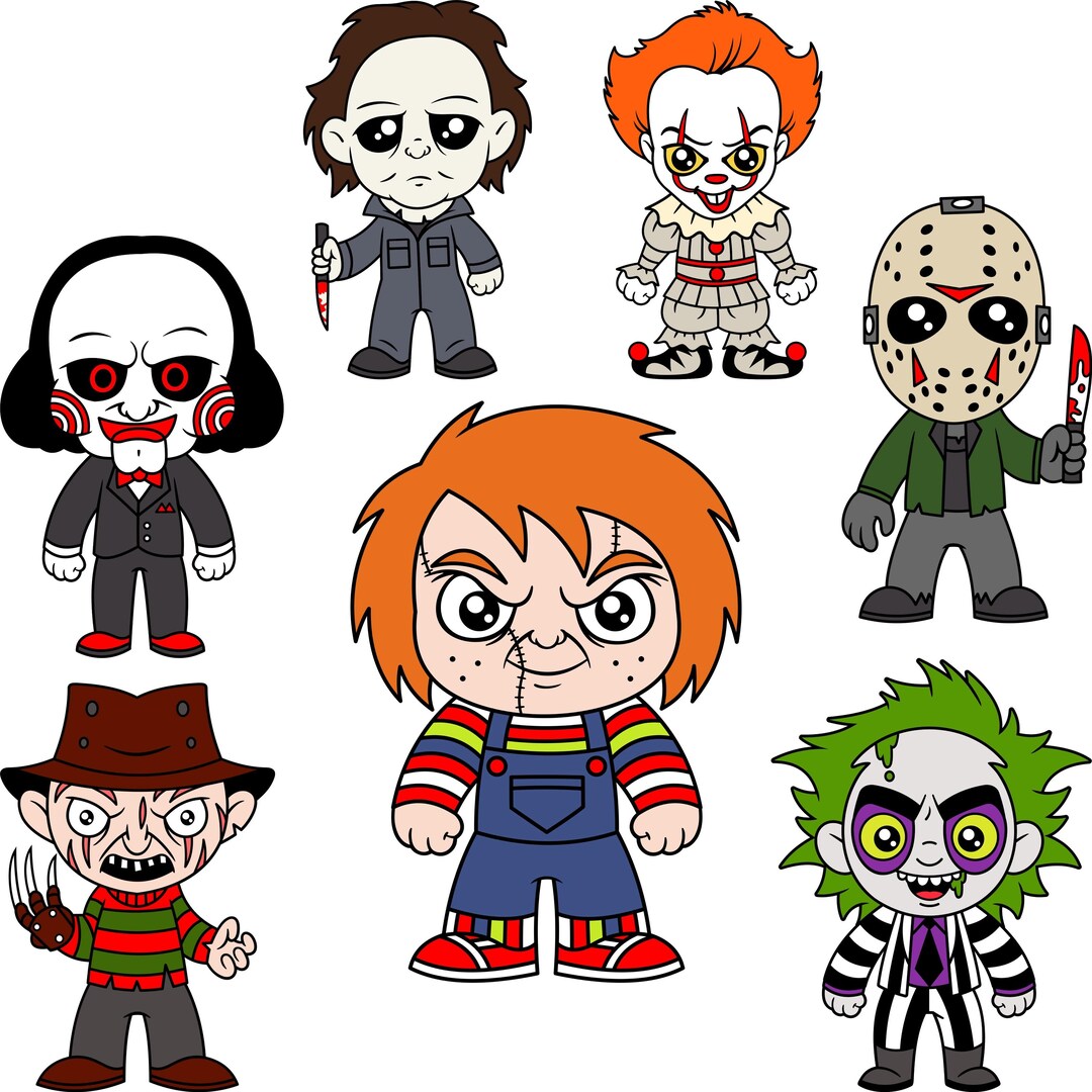 Mini Horror Figures Bundle Halloween Horror SVG Horror Friends Svg ...