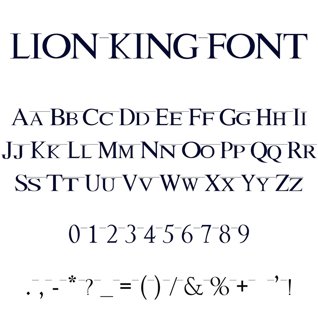 The Lion King Font Letter and Number Svg Clipart Bundle, Alphabet Svg ...