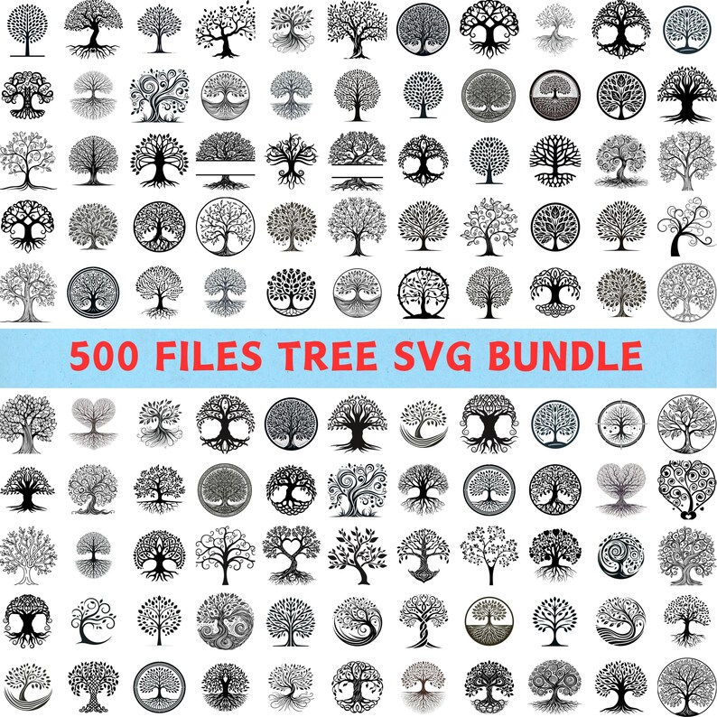 500 Tree SVG Bundle, Tree of Life Svg Bundle, Tree Bundle Svg, Tree of ...