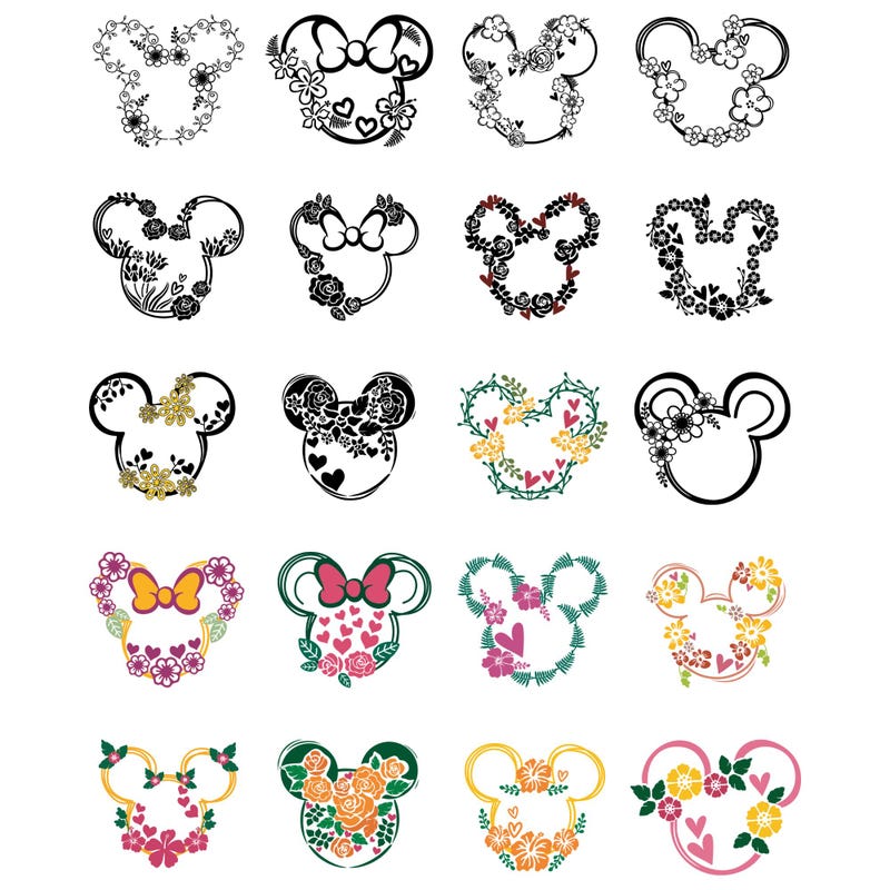 Minnie Flower Svg - Etsy