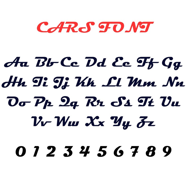 Cars Alphabet Font SVG TTF, Cars SVG Cartoon Cliparts, Cars Silver ...