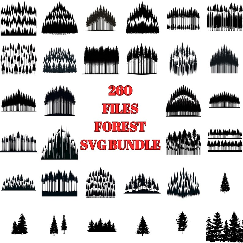 260 Forest Landscape SVG, Forest Scene Svg, Forest Silhouette Svg ...