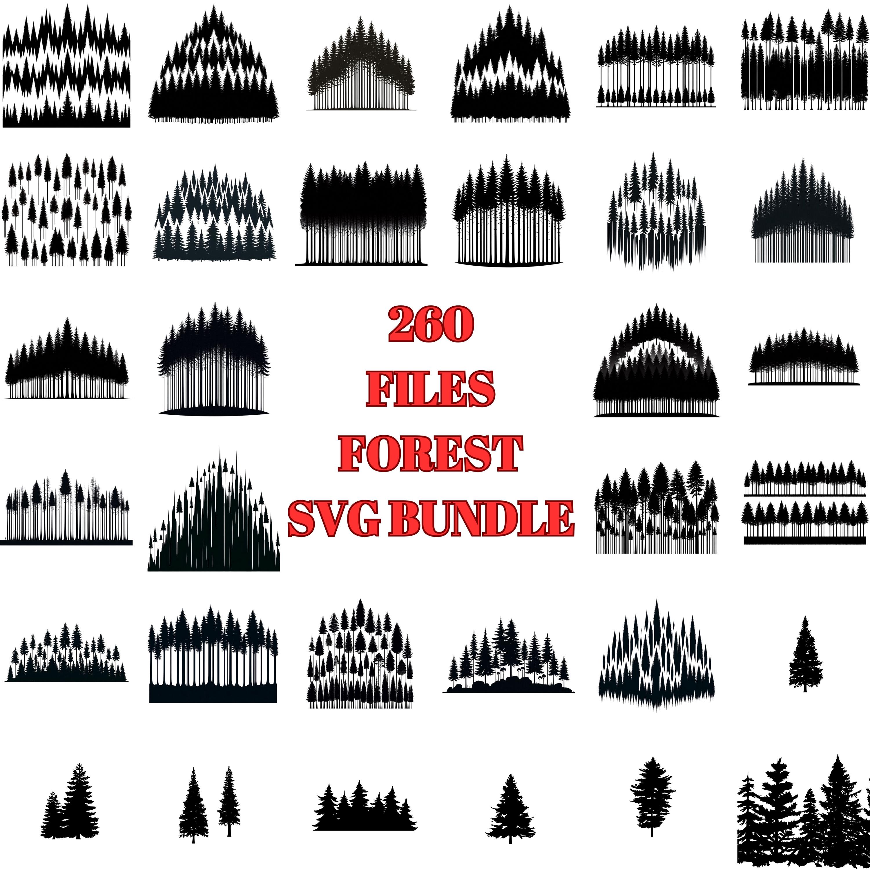 260 Forest Landscape SVG, Forest Scene Svg, Forest Silhouette Svg ...