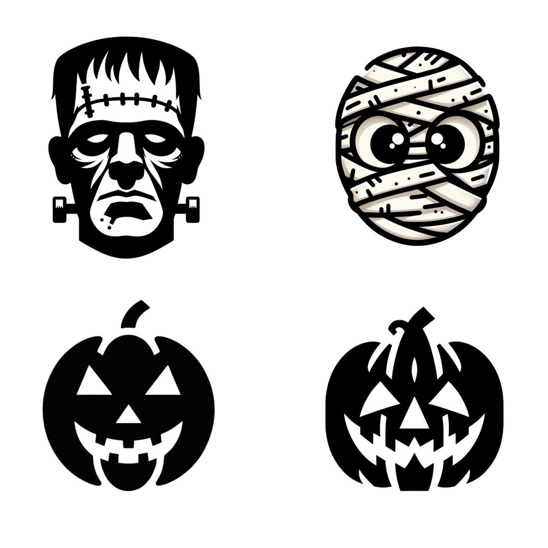 Halloween Monster Clipart Bundle | Frankenstein, Mummy, Jack-o ...