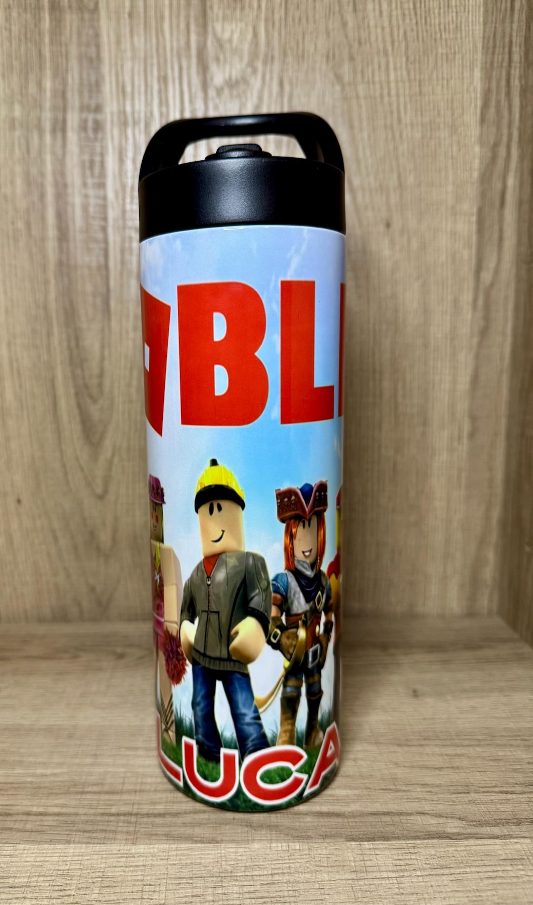 Custom Roblox Gamer Kids Water Bottle - 20 Oz Stainless Steel Tumbler ...