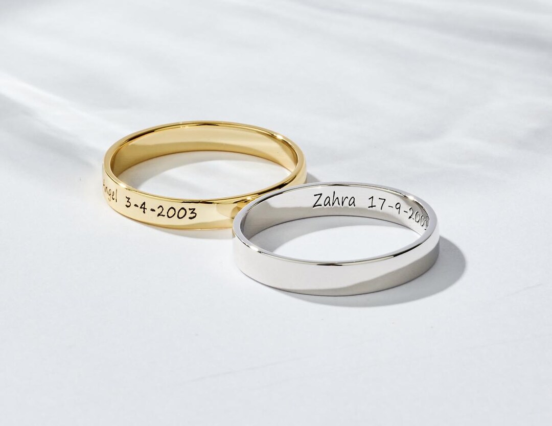 Customized Name and Date Rings, Customized Gift, Personalized Gift ...