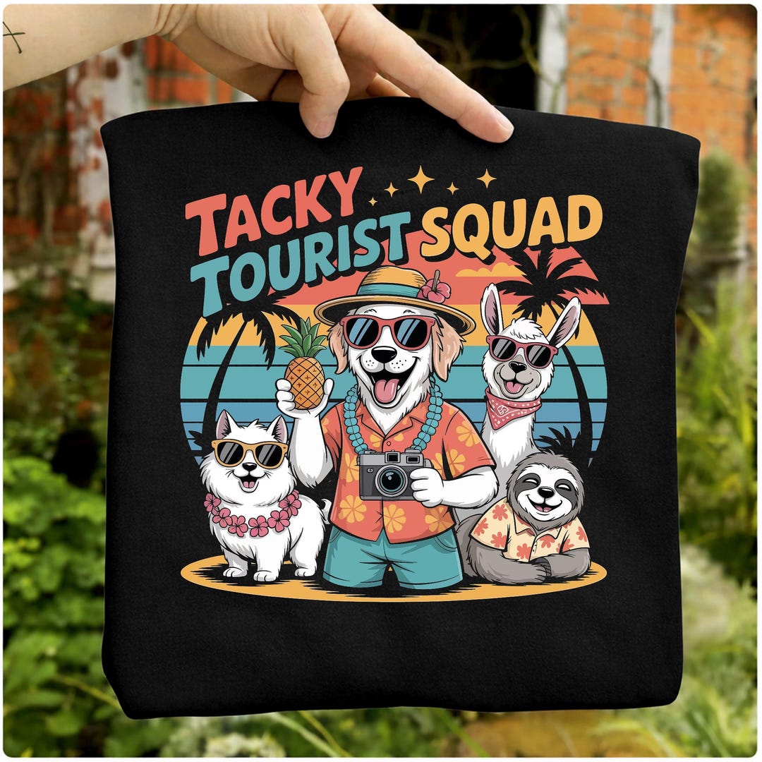 Tacky Tourist Squad PNG SVG | Funny Vacation Animal Clipart | Tropical ...