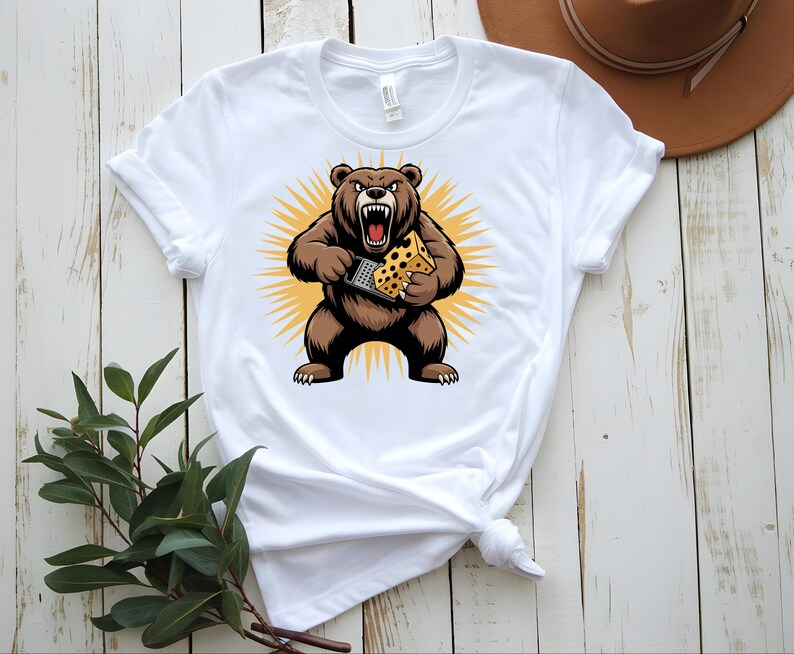 Funny Bear Grating Cheese PNG SVG | Aggressive Bear Cheese Grater ...
